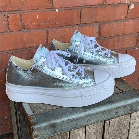 Converse | Shoes | Converse Lift Ox Platform Metallic Sneakers | Poshmark